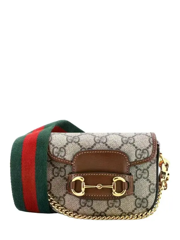 Gucci Horsebit 1955 Flap Wallet With Strap Bag - Brown