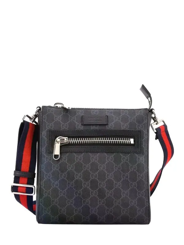 Gucci Gg Coated Canvas Web Stripe Messenger Bag - Black