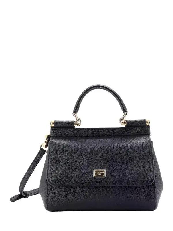 Dolce & Gabbana Miss Sicily Leather Small Satchel Bag - Black