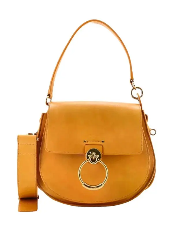 Chloé Tess Large Leather Crossbody Bag - Yellow