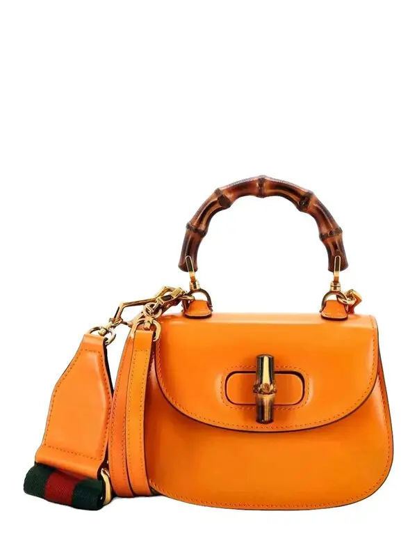 Gucci Bamboo 1947 Top Handle Bag Mini Shoulder Bag - Orange