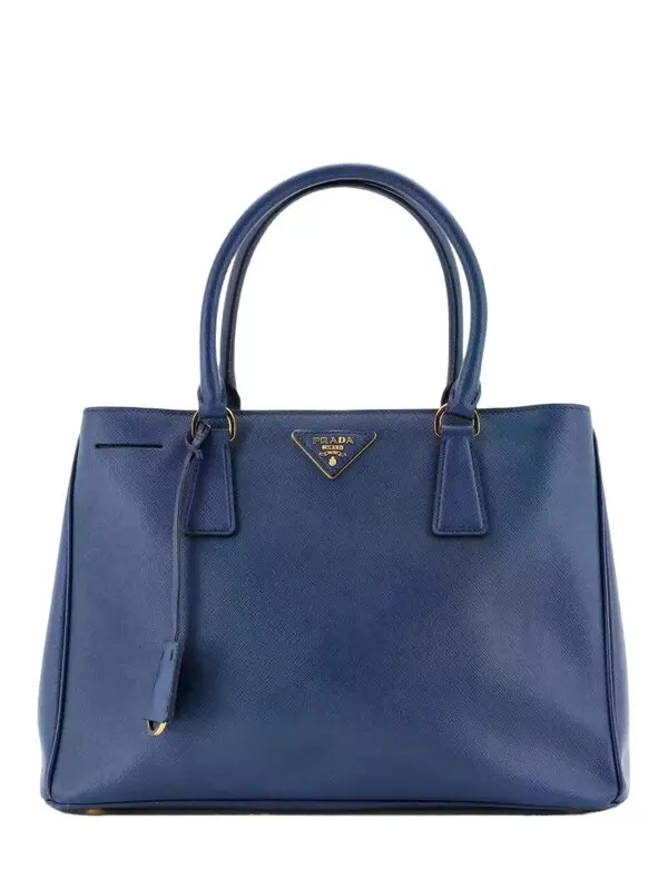 Prada Saffiano Leather Medium Tote Bag - Blue