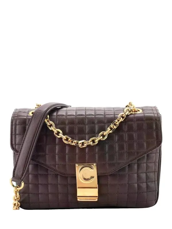 Celine Quilted Leather Medium Shoulder Bag - Brown