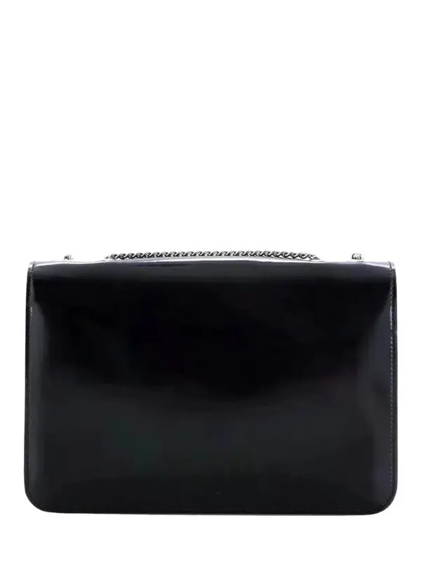 Gucci Interlocking Patent Medium Shoulder Bag - Black