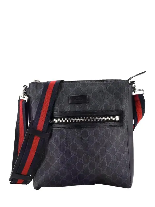Gucci Gg Coated Canvas Medium Messenger Bag - Black