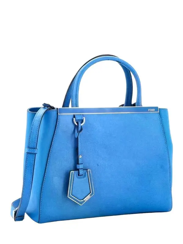 Fendi 2jours Petite Satchel Leather Bag - Blue