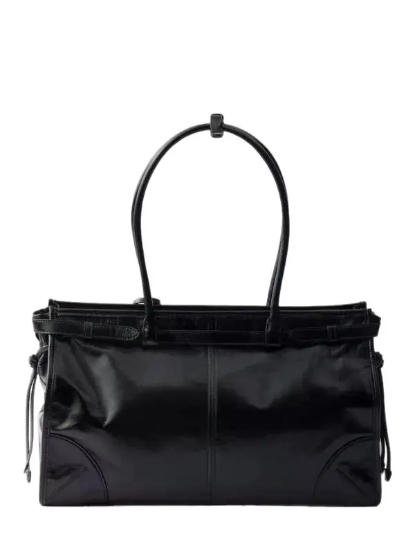 Prada Bonnie Large Leather Handbag - Black