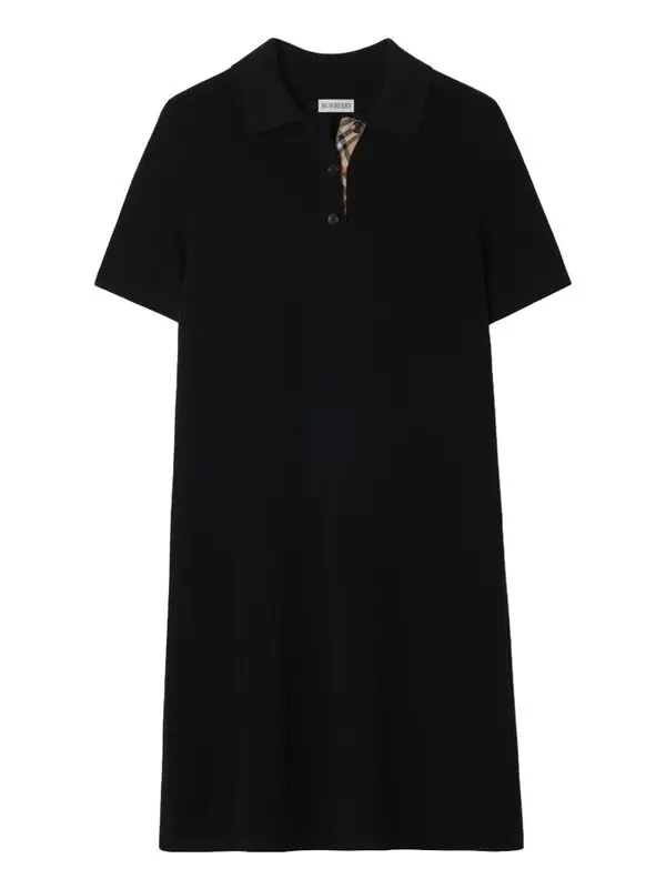 Burberry Wool Polo Shirt Dress - Black