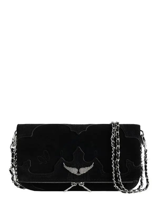 Zadig&Voltaire Rock Western Suede Clutch - Black
