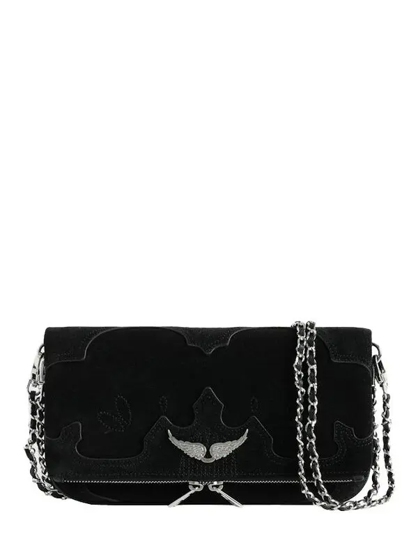 Zadig&Voltaire Rock Western Suede Clutch - Black