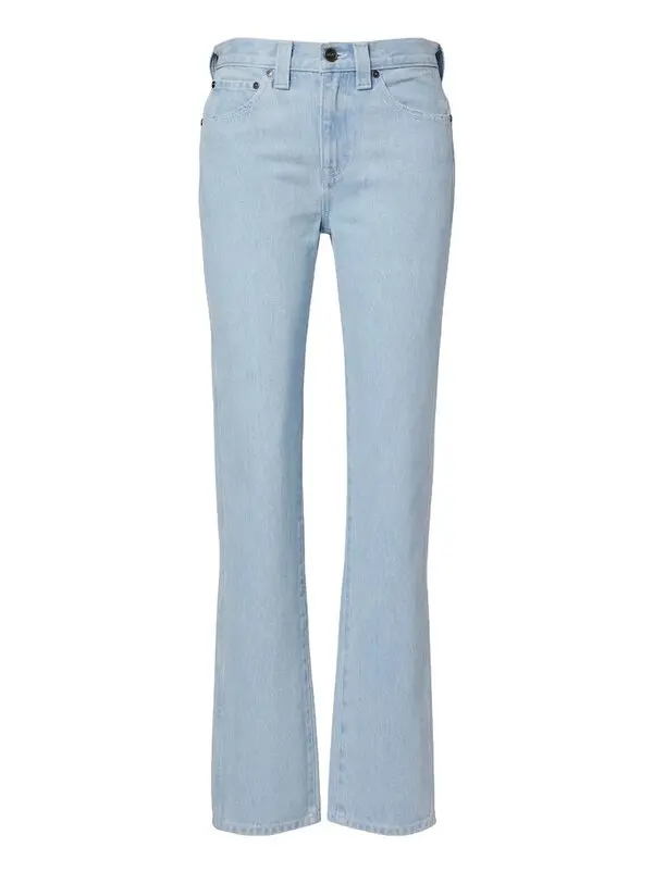 Khaite Farley Straight Jeans In Seneca - Blue