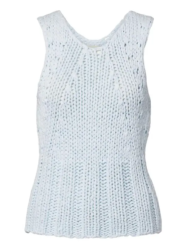 Khaite Cassie Knitted Cotton Top - Blue