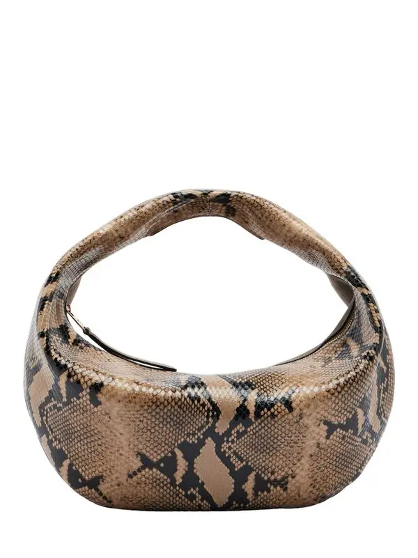 Khaite Olivia Medium Snake-effect Leather Tote Bag - Grey