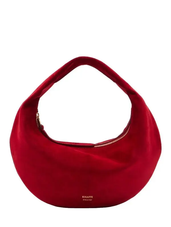 Khaite Olivia Mini Suede Top Handle Bag - Red