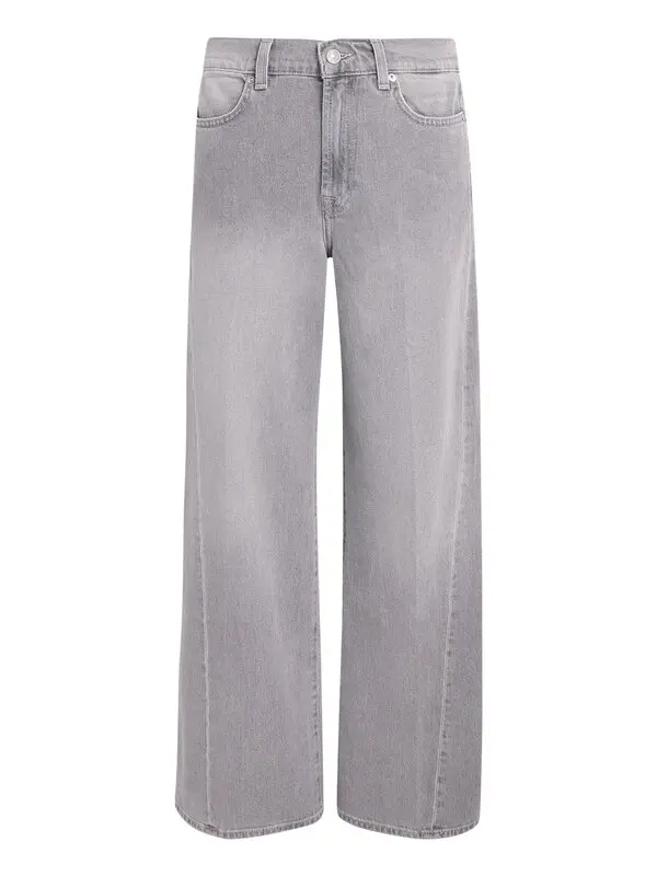 7 For All Mankind Lotta High-rise Wide-leg Jeans - Grey