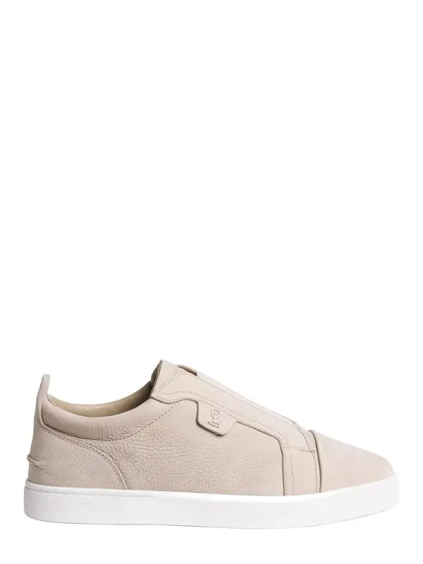 CHRISTIAN LOUBOUTIN St Louis Leather Slip-on Sneakers - Beige