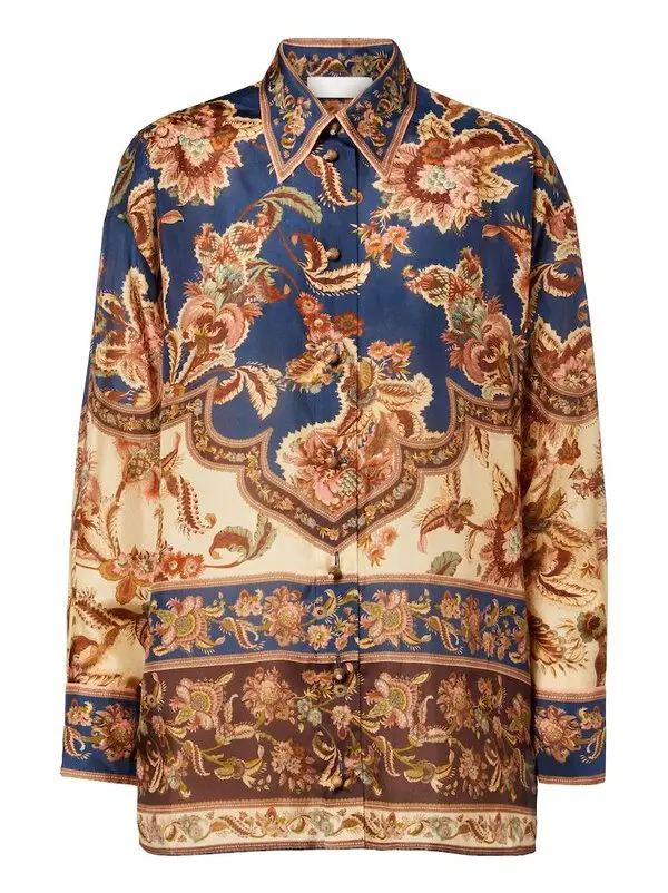 Zimmermann Aster Printed Silk Shirt - Multicoloured