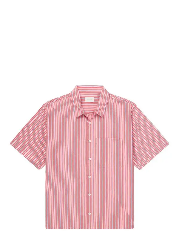 Aimé Leon Dore Striped Cotton-poplin Shirt - Red