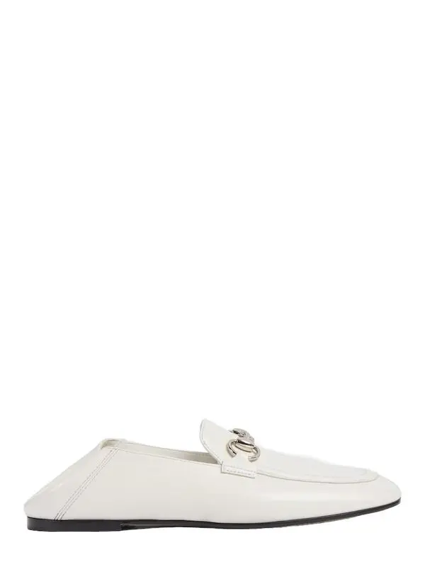 Gucci Jordaan Soft Leather Loafer With Horsebit Detail - White