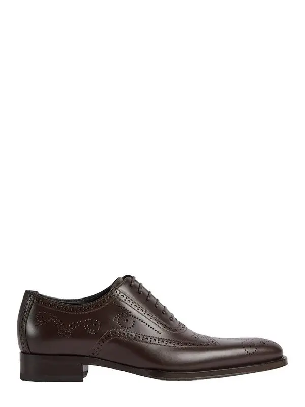 Gucci Leather Lace-up Brogue Shoes - Brown