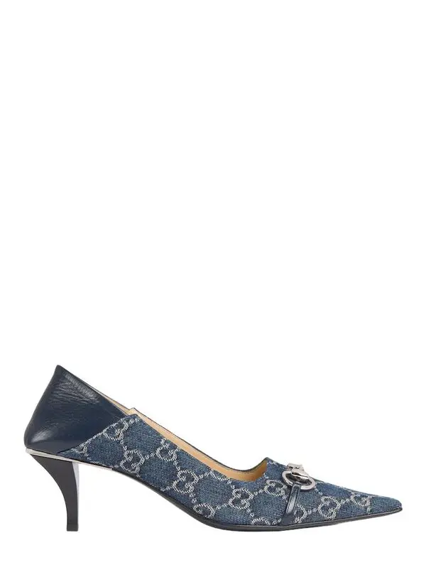 Gucci S Vittoria Pump In Gg Denim - Blue