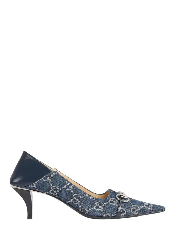 Gucci S Vittoria Pump In Gg Denim - Blue