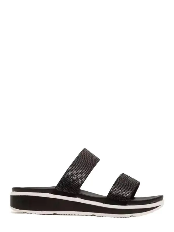 PÉCHÉ ORIGINEL Sequin-embellished Platform Wedge Sandals - Black