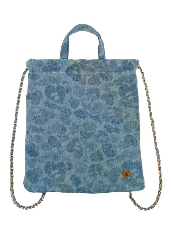 AAPE BY *A BATHING APE Chain Logo Print Tote Bag - Blue