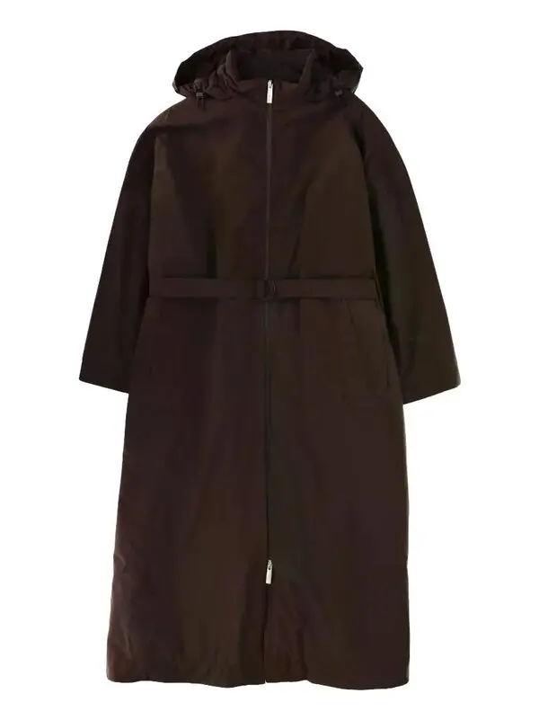 Herno Hooded Belted Trench Coat - Brown