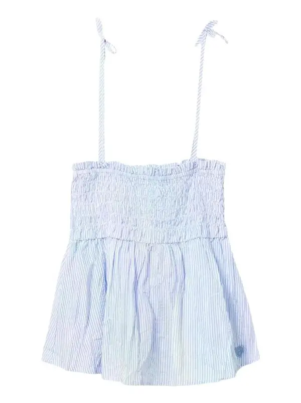 AAPE BY *A BATHING APE Striped Smocked Top - Blue