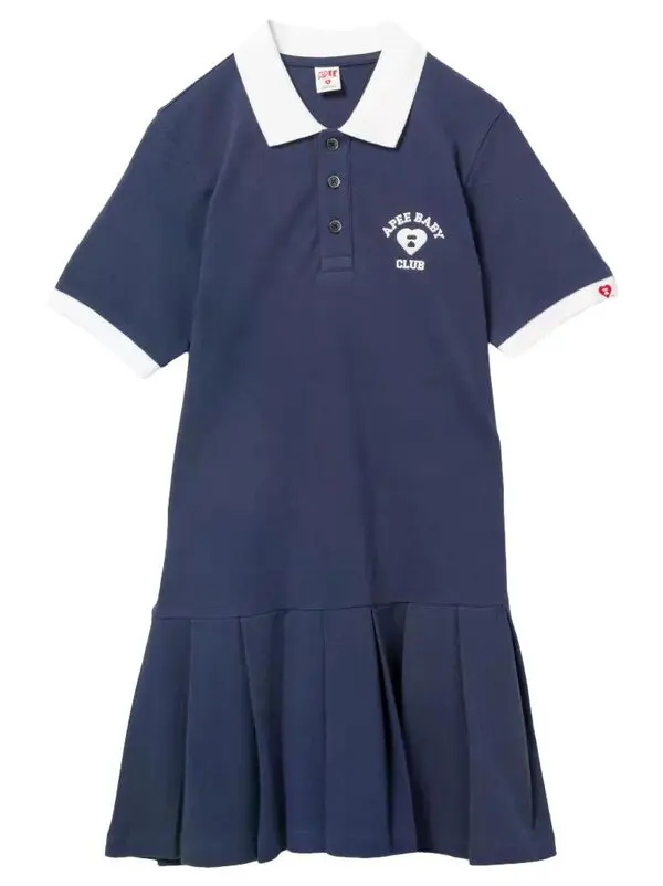 AAPE BY *A BATHING APE Pleated Skirt Polo Dress - Blue