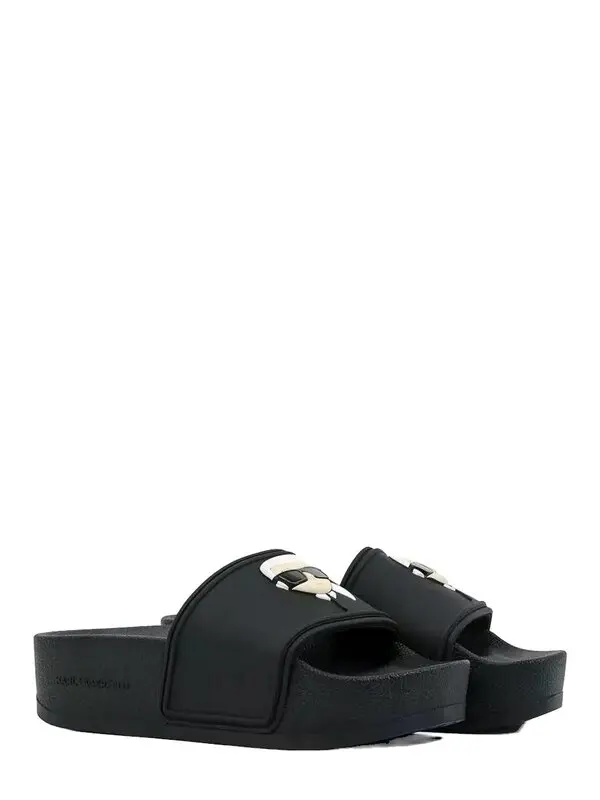 Karl Lagerfeld Platform Slides - Black