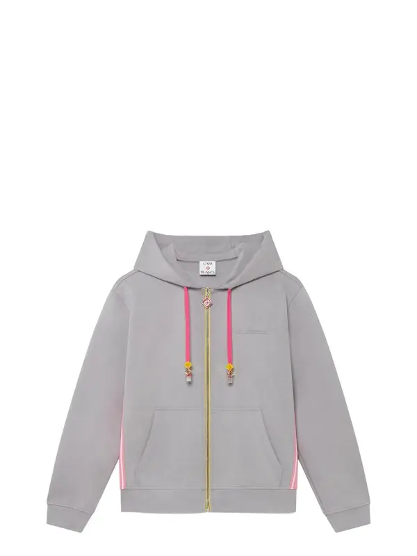 Casablanca Grey Zip-up Hooded Sweatshirt - Multicolor