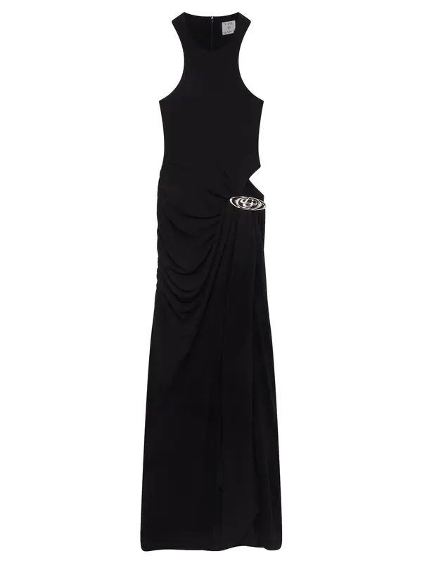 Casablanca Draped Maxi Dress - Black