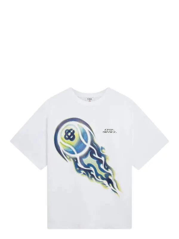 Casablanca Flaming Tennis Ball Short Sleeve T-shirt - Multicolor