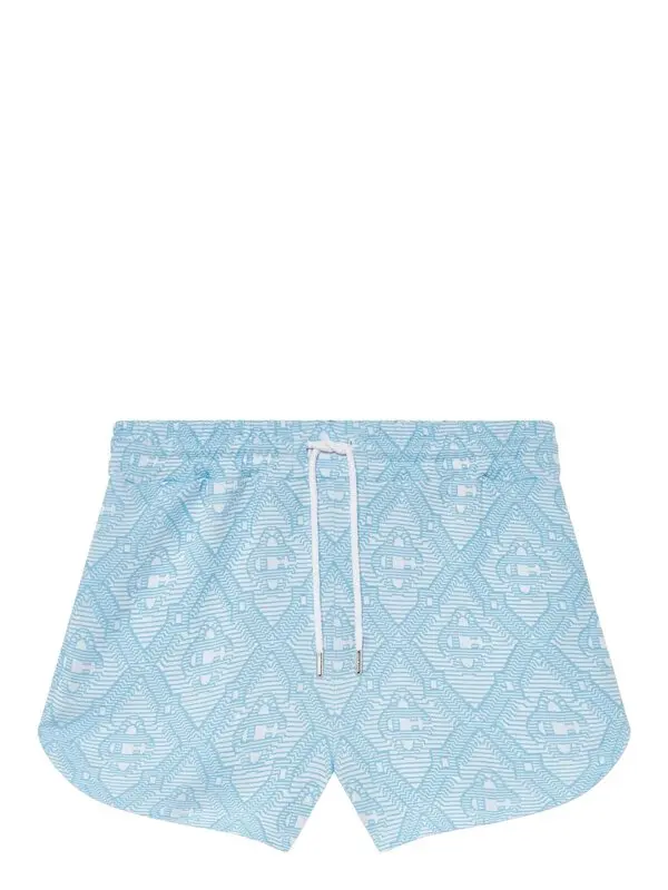 Casablanca Pale And White Jacquard Shorts - Blue