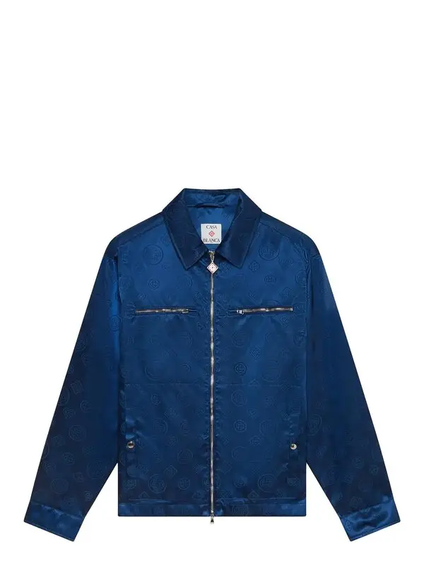 Casablanca Embossed Nylon Shacket - Blue