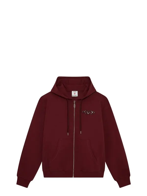 Casablanca Pebble Warped Logo Zip-up Hoodie - Multicolor