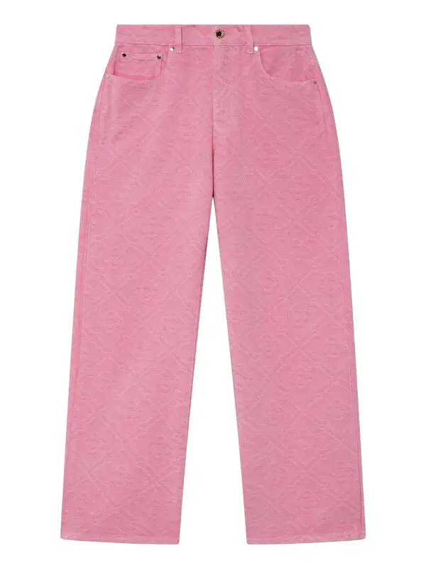 Casablanca Monogram Denim Jeans - Pink