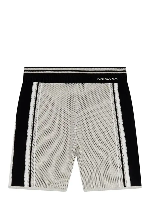 Casablanca Metallic Mesh Stripe Shorts - Multicolor