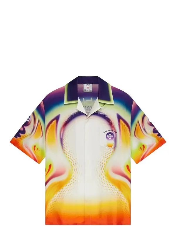 Casablanca Sporchid Short Sleeve Silk Shirt - Multicolor