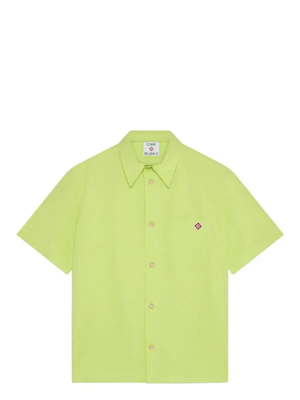 Casablanca Lime Pique Monogram Short Sleeve Shirt - Multicolor