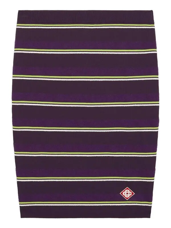 Casablanca Striped Pleated Midi Skirt - Green
