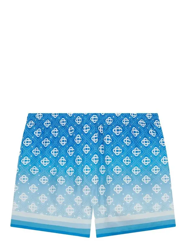 Casablanca Gradient Silk Shorts - Blue