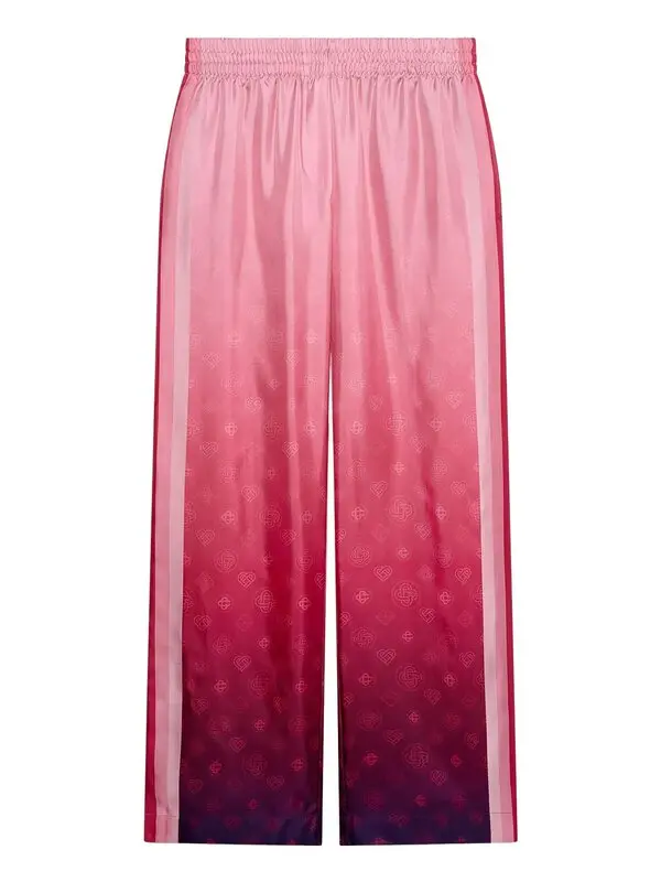 Casablanca Aubergine Gradient Icon Logo Silk Trousers - Multicolor