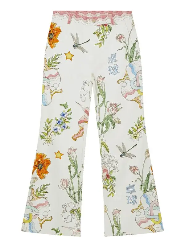 Casablanca Denim Fleurie Jour Trousers - Multicolor