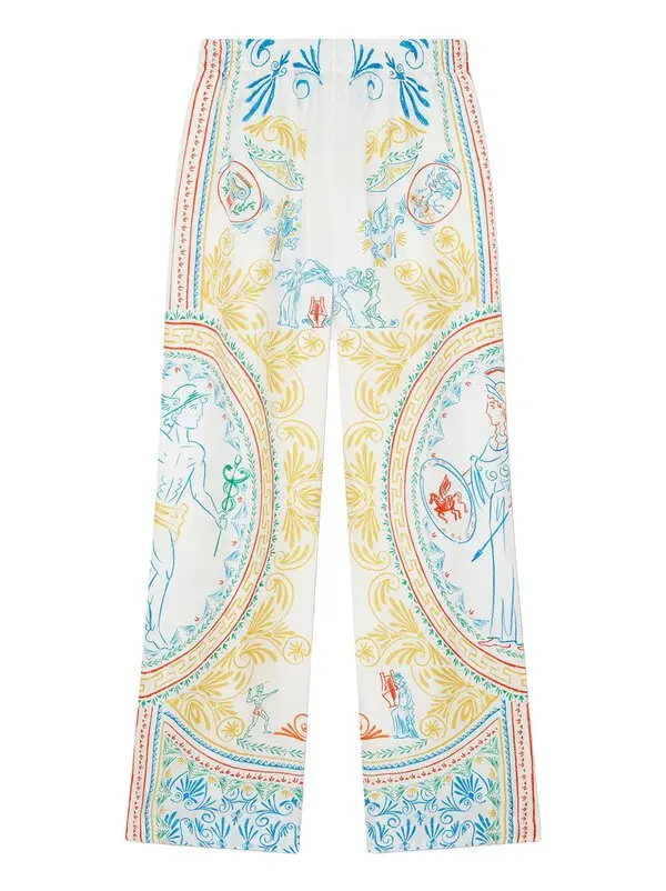 Casablanca Crayon Vase Silk Trousers - Multicolor