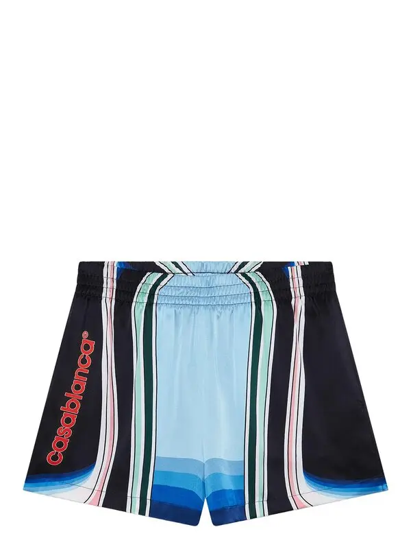 Casablanca Gradient Mountain Silk Shorts - Multicolor