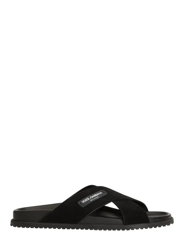 Dolce & Gabbana Split And Nappa Leather Sandals - Black