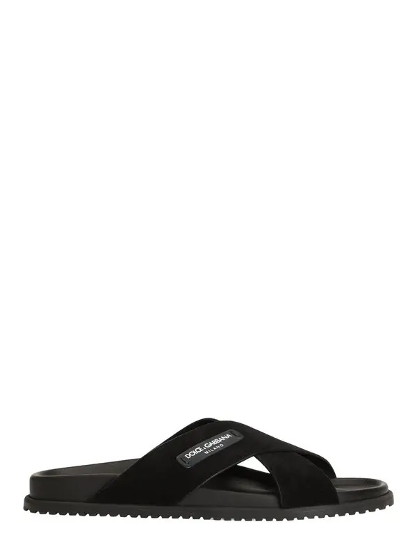 Dolce & Gabbana Split And Nappa Leather Sandals - Black